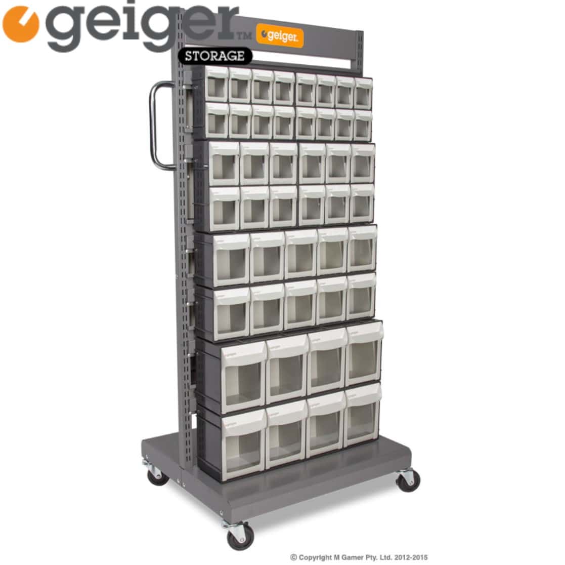 MSFO4568 Geiger Single-Sided Mobile Pivot Drawer Cart 46 Drawer ...