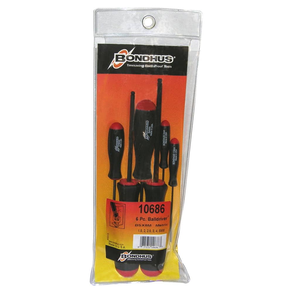 BD10637 Bondhus BD011 Ball End Screwdrivers ProHold TORX / Select Set ...