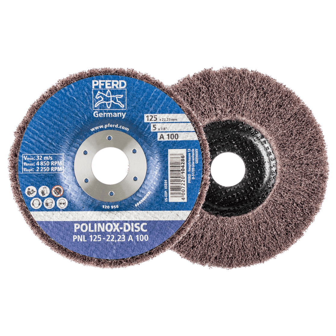 44692261 Pferd POLINOX Fibre Backed Abrasive Disc PNL 125mm / MOQ 5 – Collins Tools & Welding
