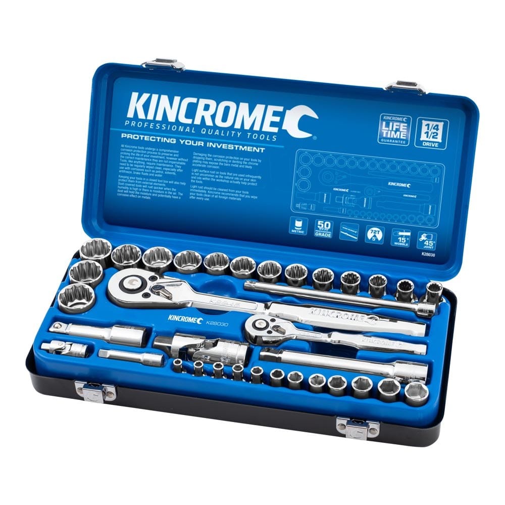K28030 Kincrome Socket Set 35 Piece 1/4 & 1/2″ Drive – Metric – Collins ...