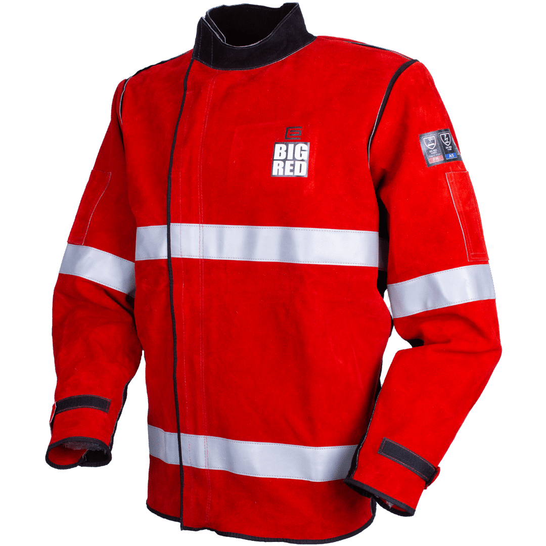 BRWJT1 Elliotts Big Red® Leather Welders Jacket with FR Reflective Trim ...