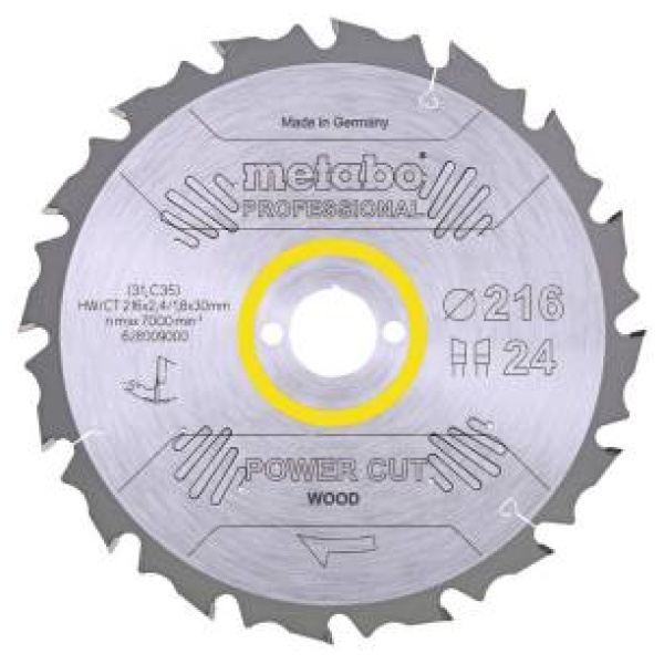 628009000 Metabo Circular Saw Blades – Power Cut Wood Professional for ...