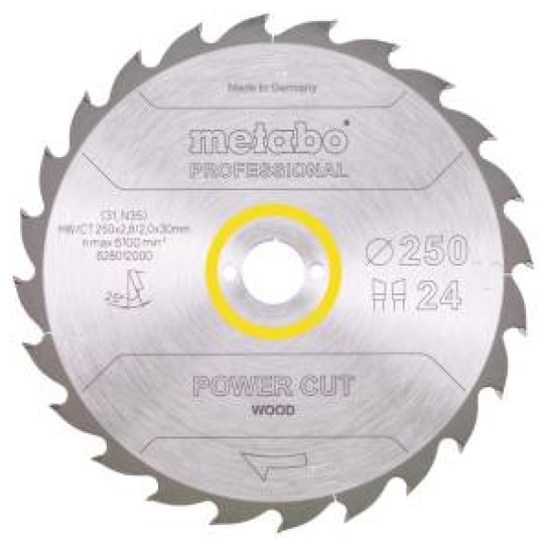 628012000 Metabo Circular Saw Blades – Power Cut Wood Professional for Semi Stationary Circular ...