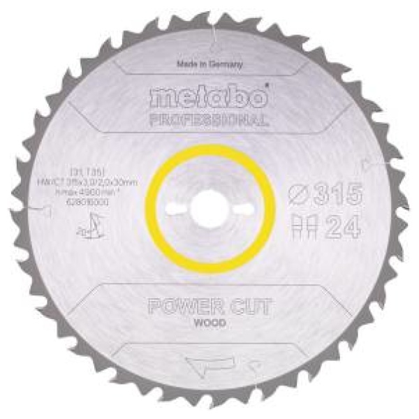 628016000 Metabo Circular Saw Blades – Power Cut Wood Professional for ...