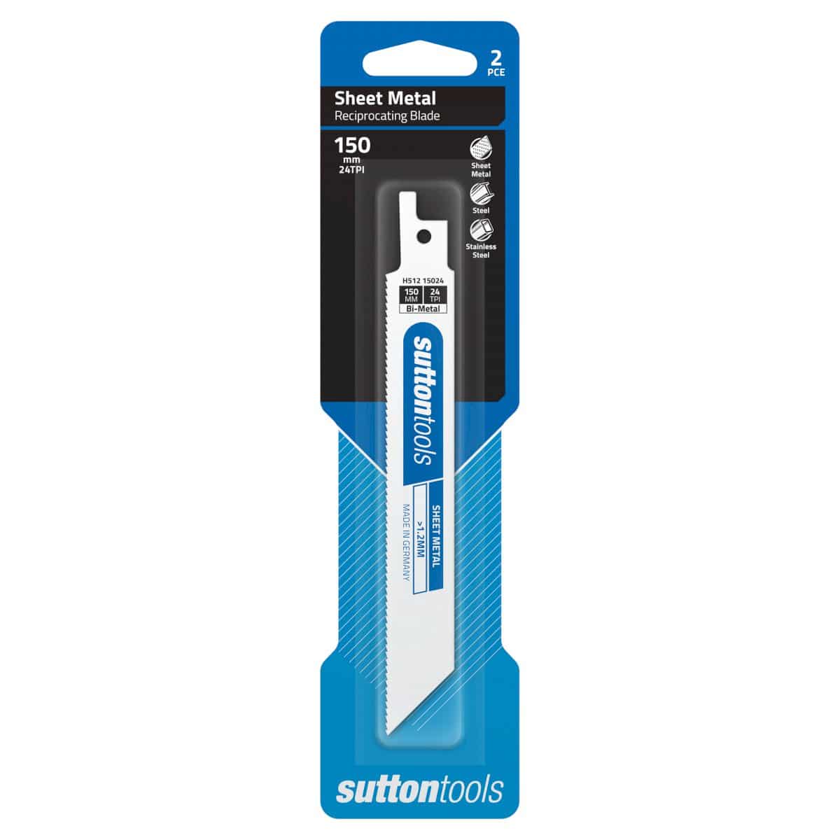 H512 Sutton Sheet Metal Reciprocating Blades >1.2mm 150mm 2Pk – Collins ...