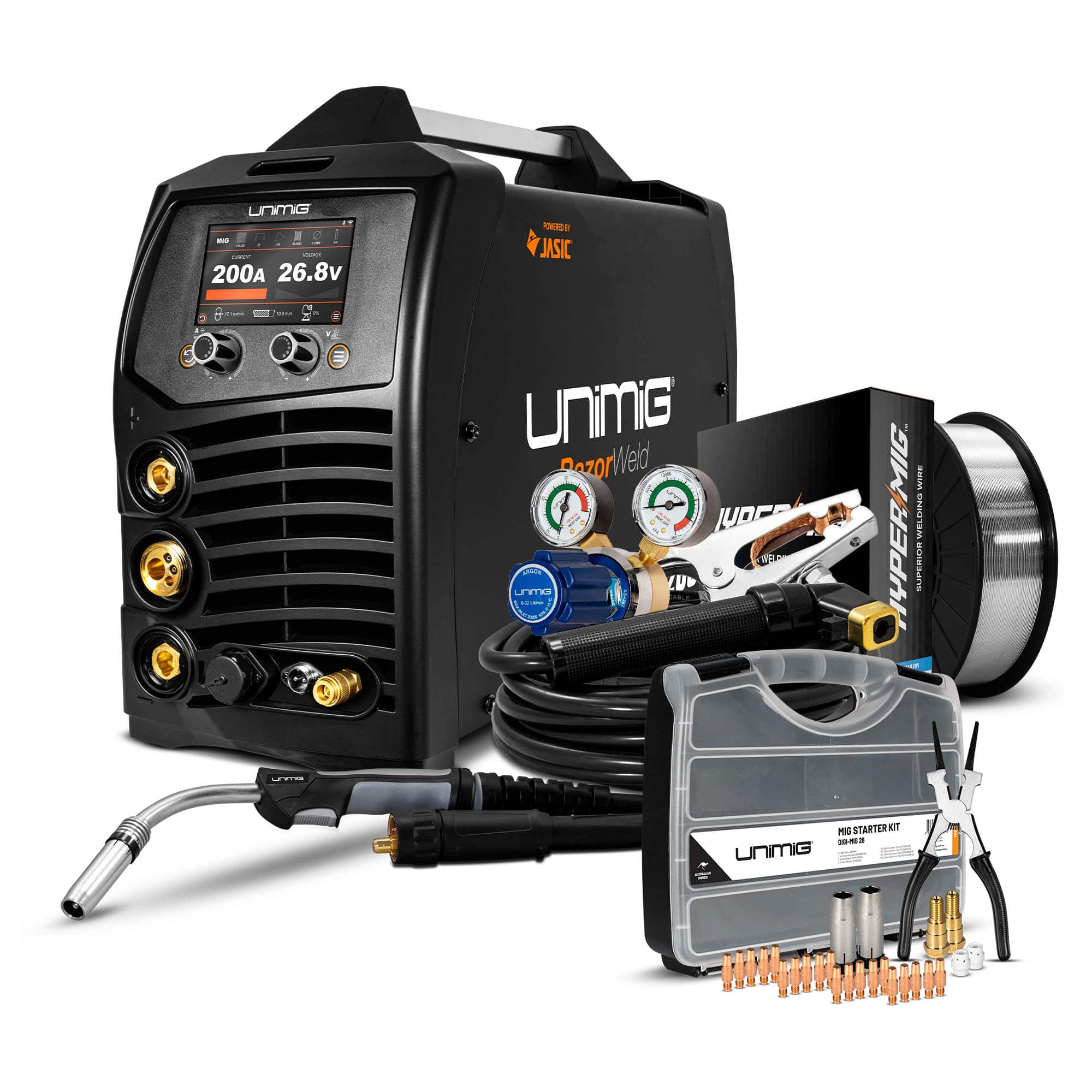 U11003K Unimig Razor 200 Pulse MIG/TIG/Stick Welder Multi-Process ...