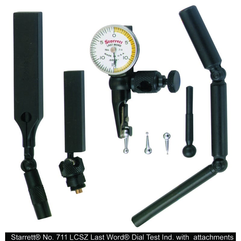 711LCSZ Starrett Last Word Dial Test Indicator Complete with All ...