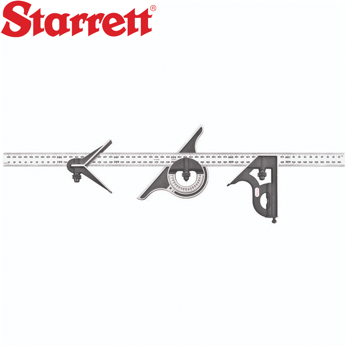 9M-600 Starrett Combination Set with Square, Center & Non-Reversible ...