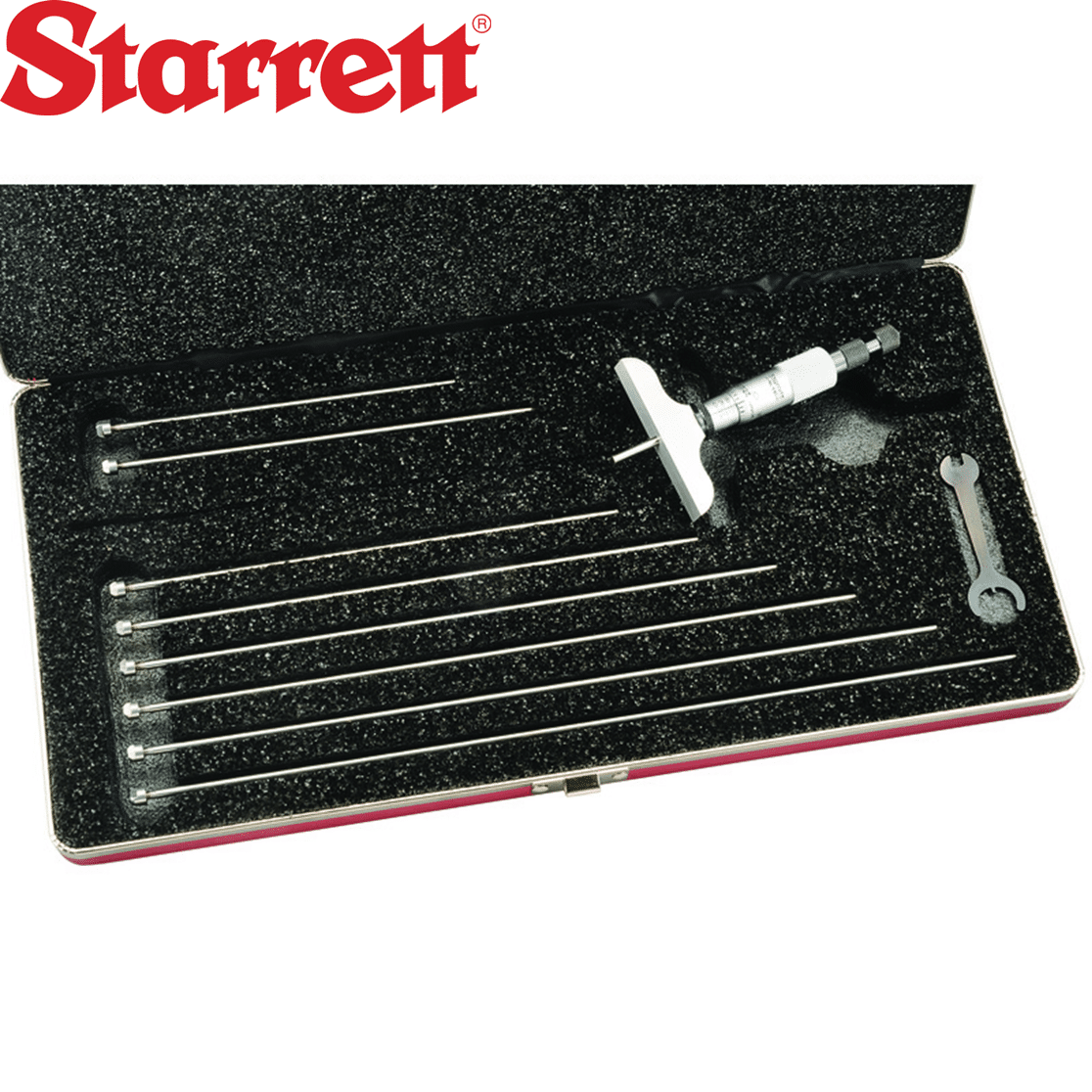 440Z-9RL Starrett Depth Micrometer 0-9″ Range 2 1/2″ Base 9 Rods ...