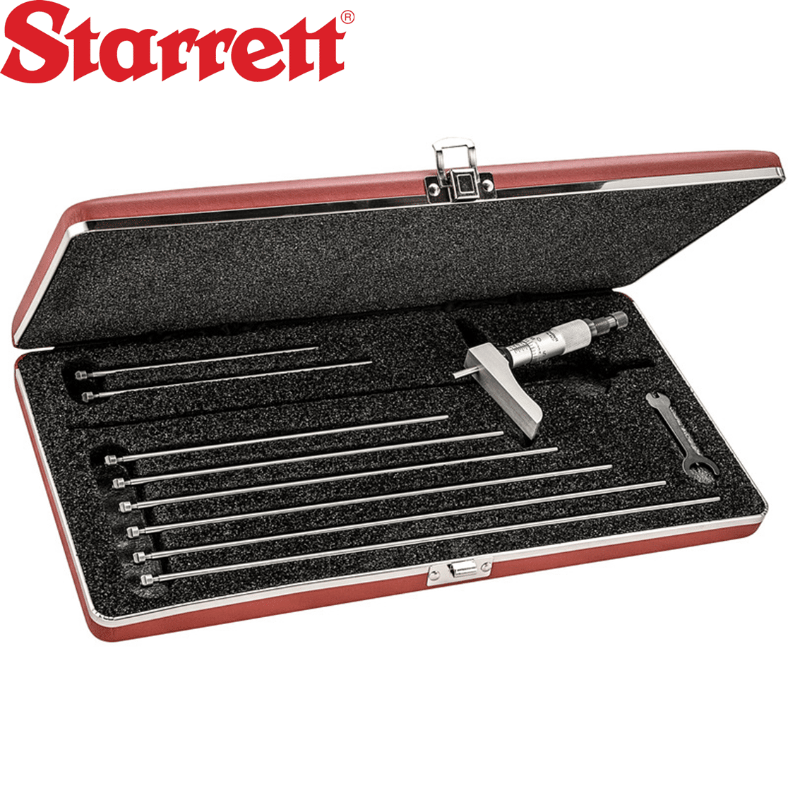 443Z-9RL Starrett Depth Micrometer 9 Rods 0-9″ Range .001″ Grad ...
