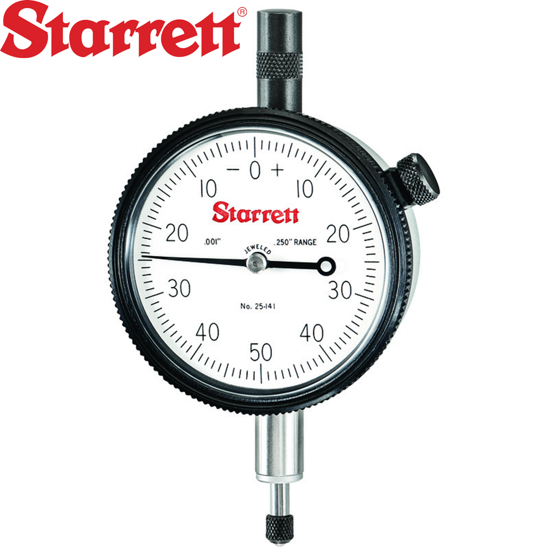25-141J Starrett Dial Indicator Jeweled 2 1/4″ .250″ Range .001″ Grad – Collins Tools & Welding