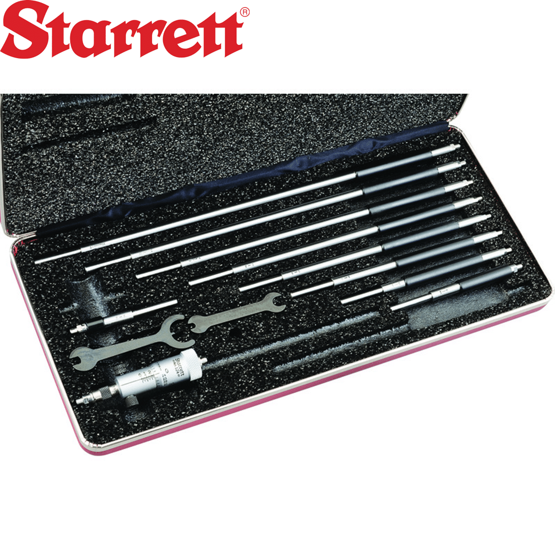 124BZ Starrett Inside Micrometer Set Solid Rods x 10 / Range 2 – 12 ...