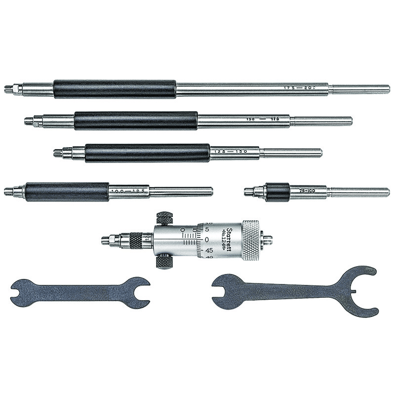 124MAZ Starrett Inside Micrometer Set Solid Rods x 6 / Range 50-200mm ...