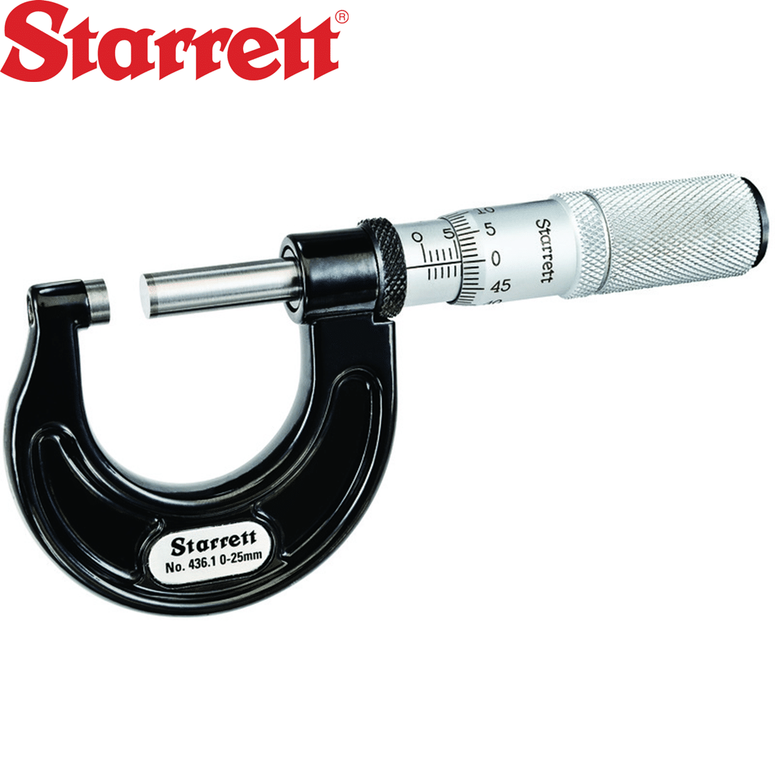 436.1MXFL-25 Starrett Outside Micrometer / Range 0-25mm – Collins Tools ...