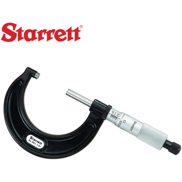 436.1XRL-2 Starrett Outside Micrometer Carbide Face / Range 1-2 ...