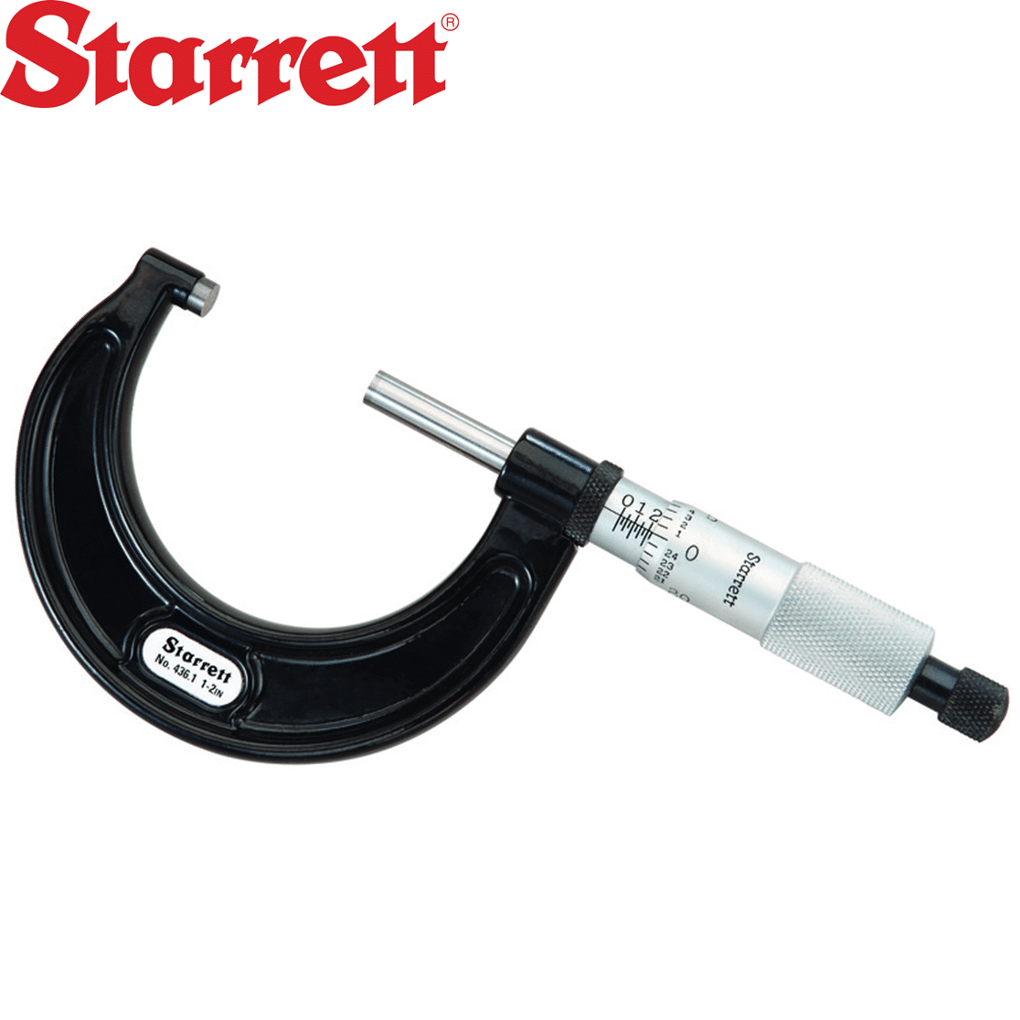 436.1XRL-2 Starrett Outside Micrometer Carbide Face / Range 1-2 ...