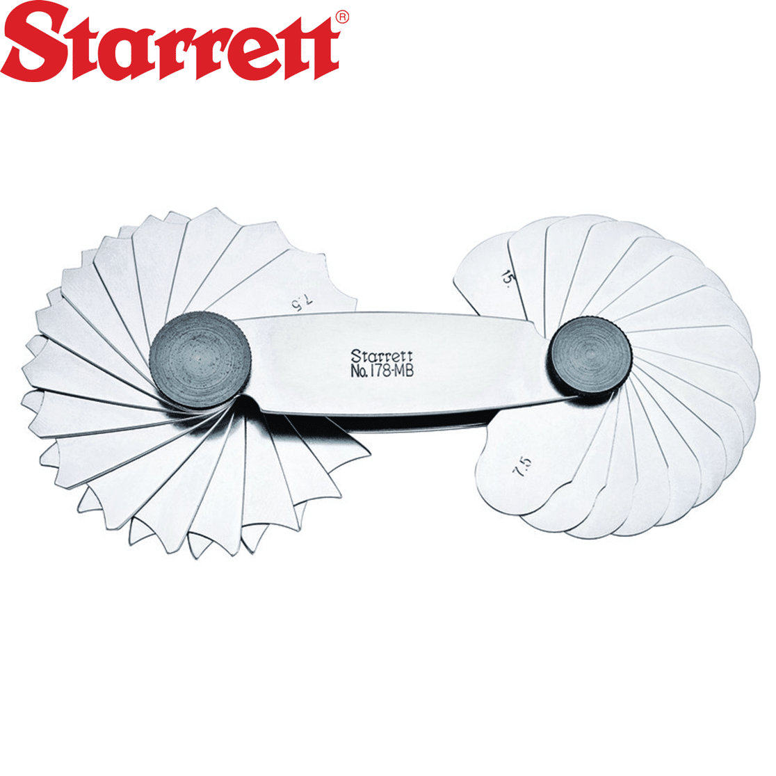 178MB Starrett Fillet or Radius Gage, Millimeter Reading, 7.5-15mm ...