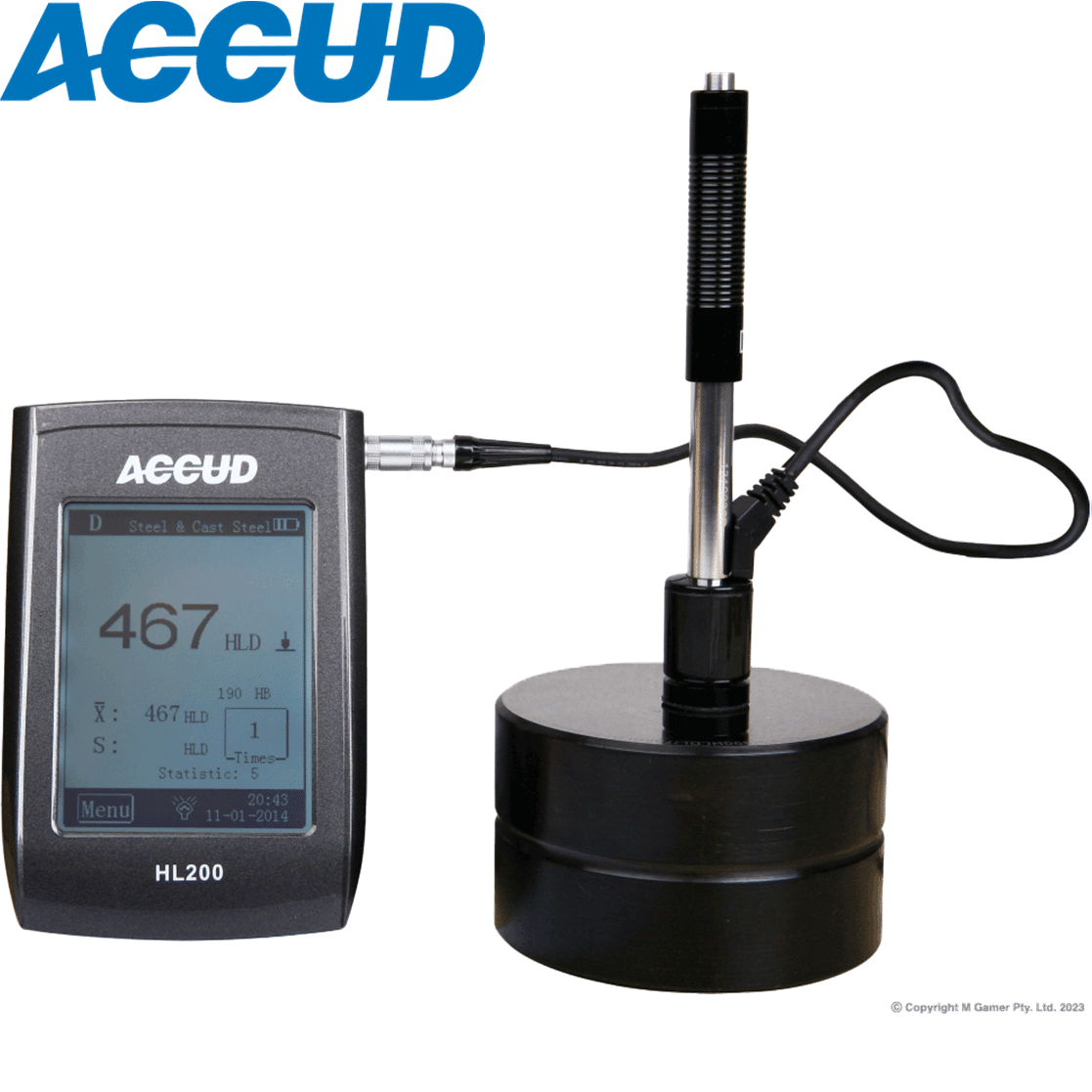 AC-HL200 Accud Portable Hardness Tester Touch Screen / Accuracy: ±6HLD ...