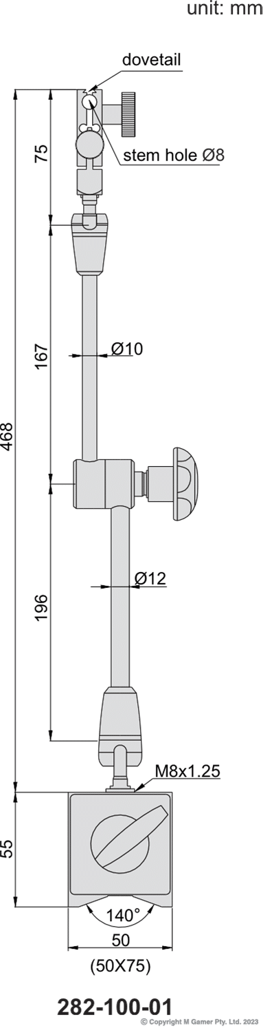 AC-282-100-01 Accud Universal Magnetic Stand 520mm – Collins Tools ...