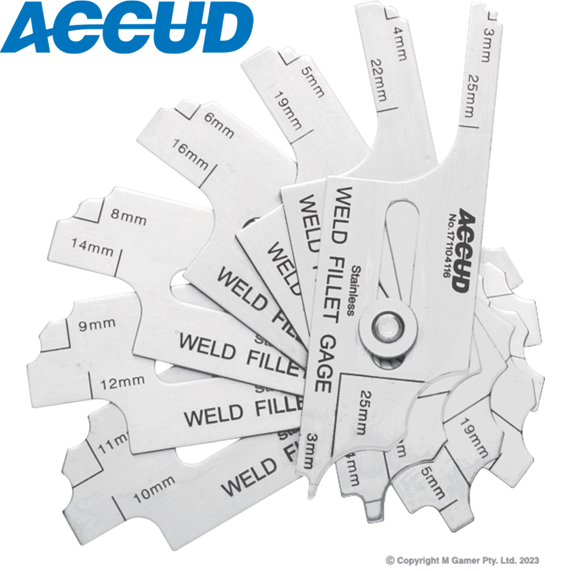 AC-977-025-01 Accud Fillet Weld Gauge 3-25mm – Collins Tools & Welding