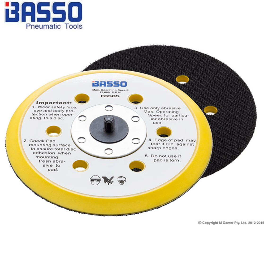 F6565 Basso Dust Free Velcro Backing Pad 6″ / 150mm Ext. 5/16″ UNF ...