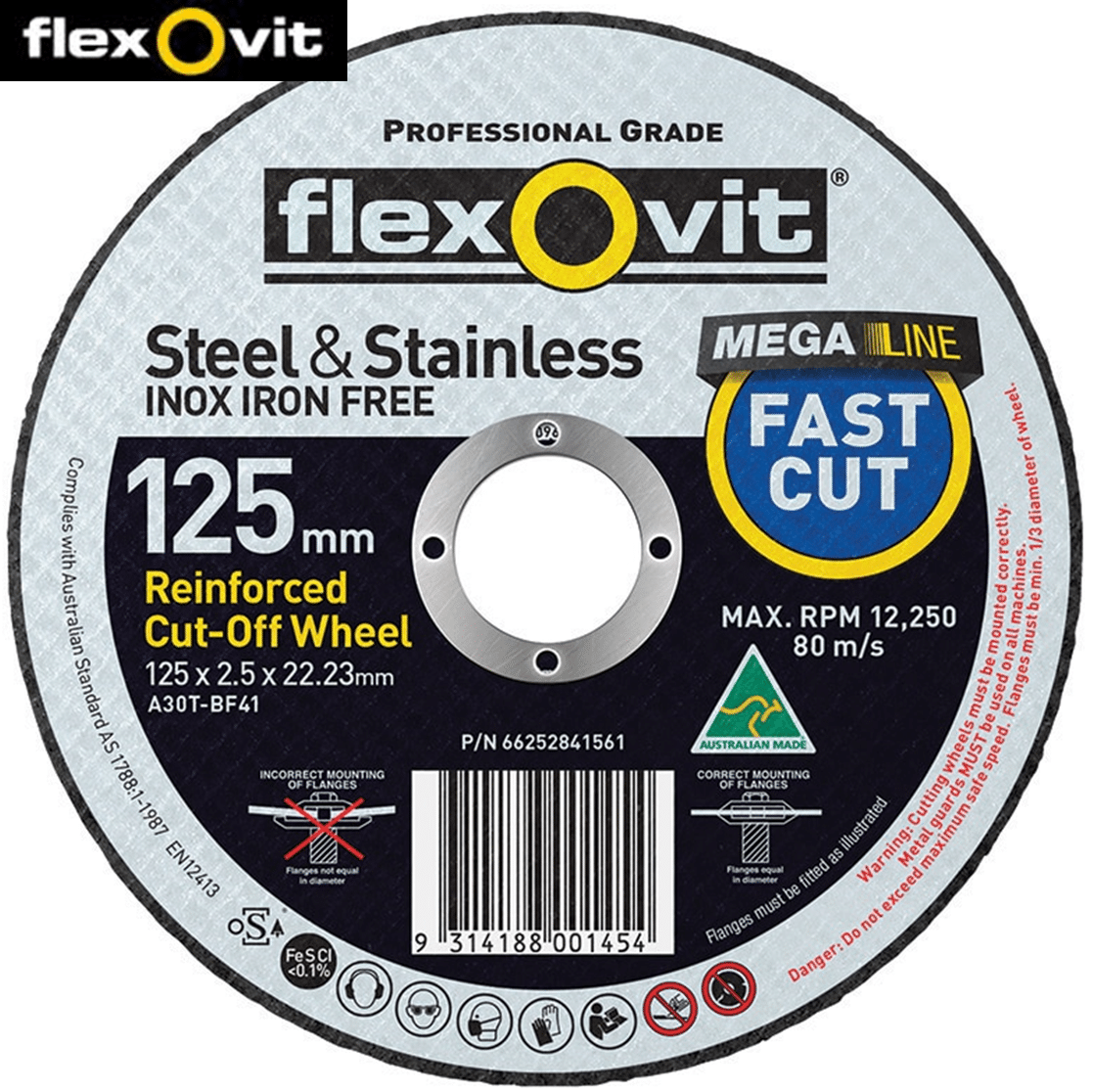 66252841566 Flexovit Megaline Mild Steel & Stainless Right Angle Cut ...