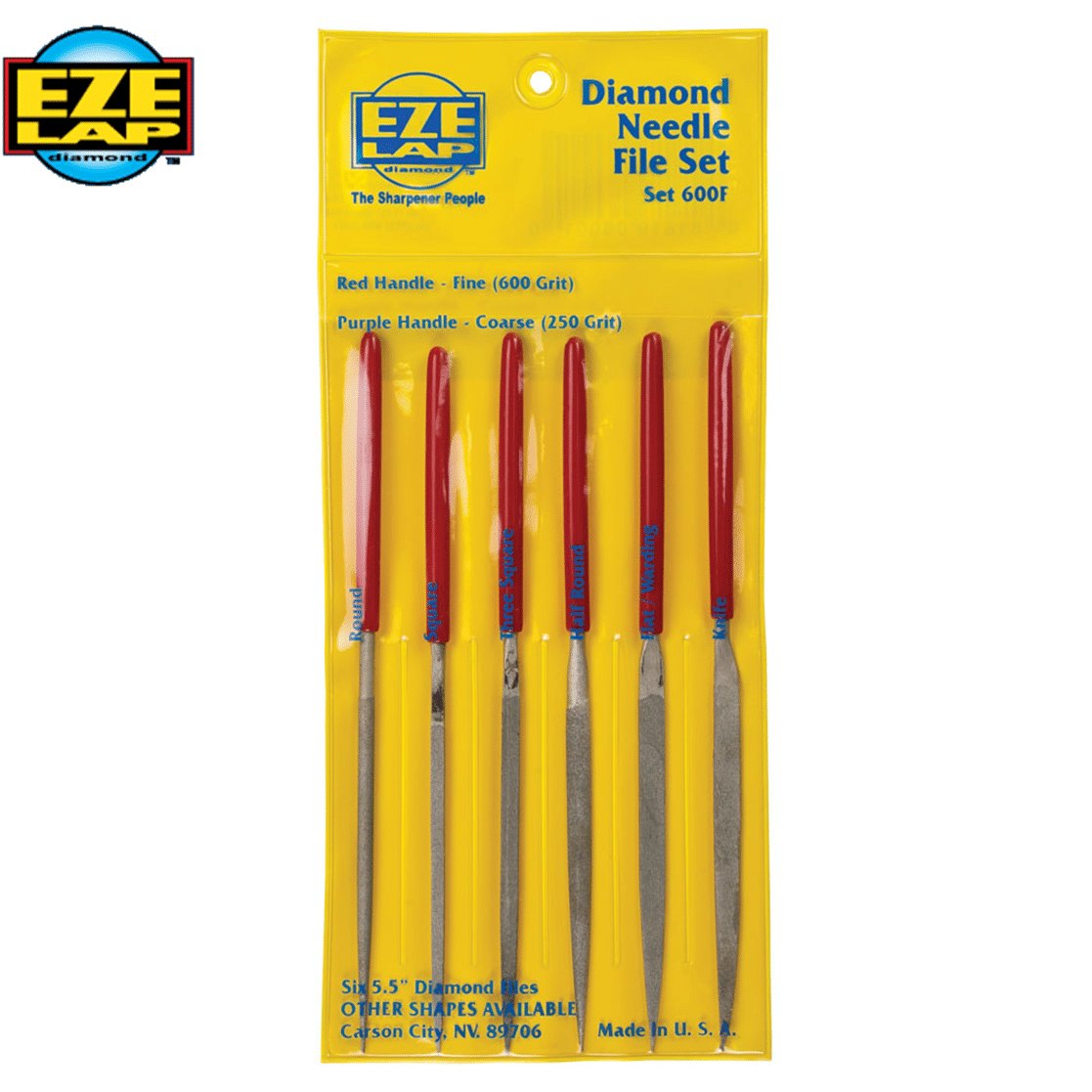 600F Eze Lap Diamond Needle File Set 14cm Overall Length 6 Pce /Select ...