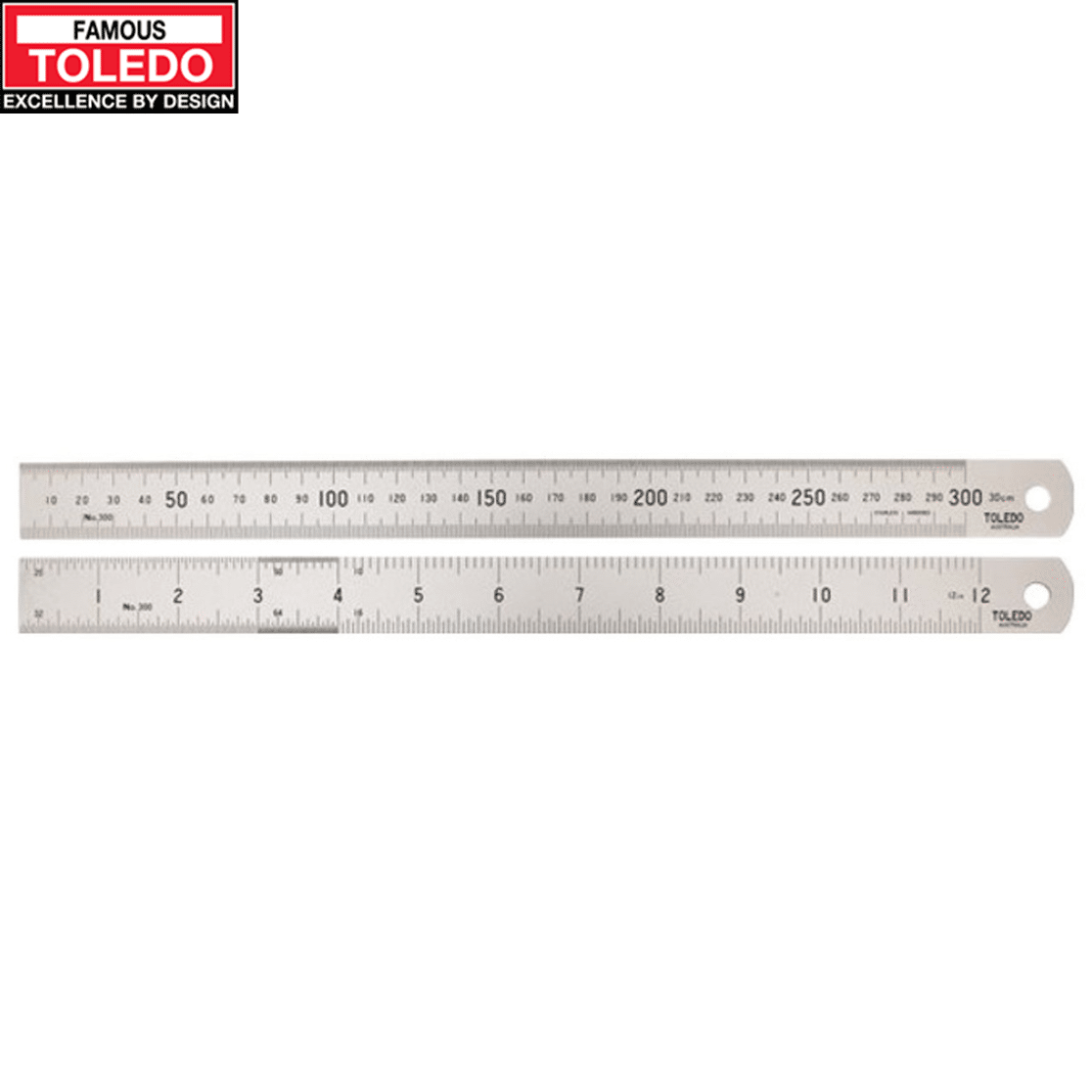 60024 Toledo Stainless Steel Ruler Double Sided Metric & Imperial ...
